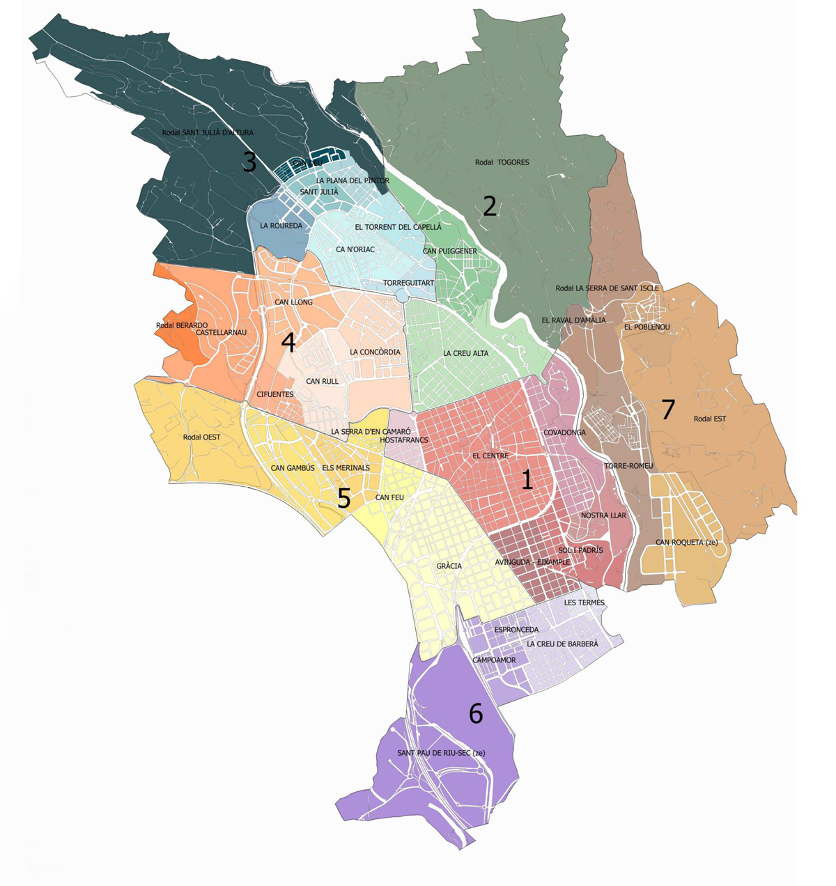 Mapa de Barrios de Sabadell: Descarga e Imprime Gratis